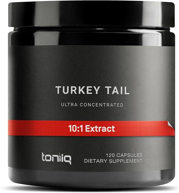 Turkey Tail Mushroom Capsules - Ultra High Potency 10:1 Extract with 30 ...