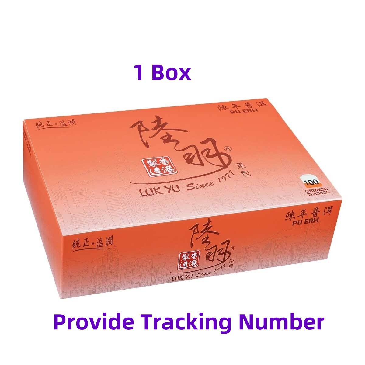LUK YU Chinese Teabags pu Erh 100 Teabags / Box