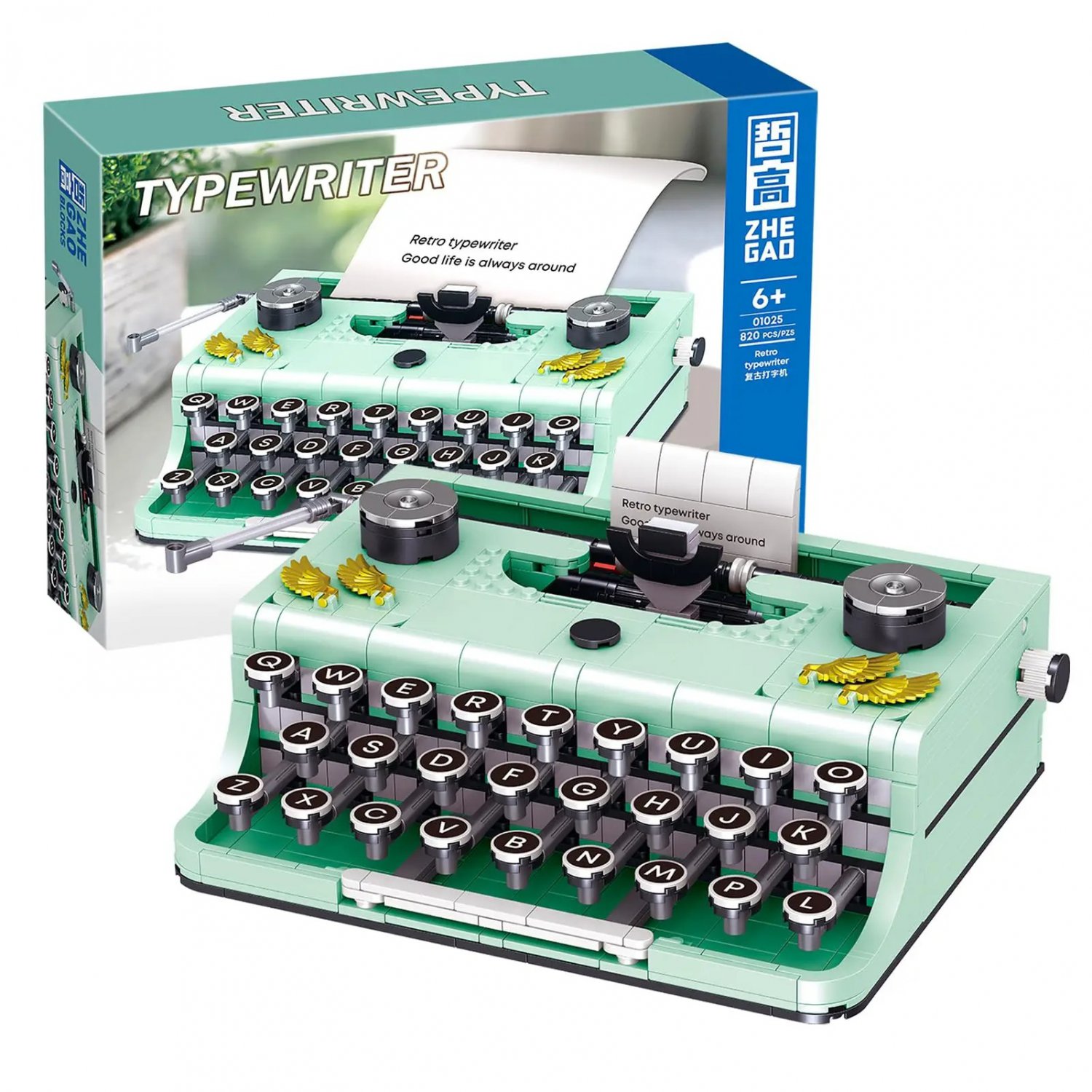 820-Piece Retro Typewriter Building Kit Vintage STEM Model for ...
