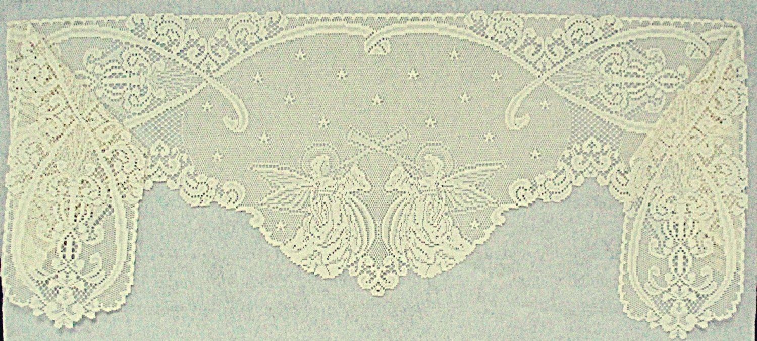 Victorian Angels Style Mantel Scarf Ivory 20x94 Mantel Scarf Oxford House