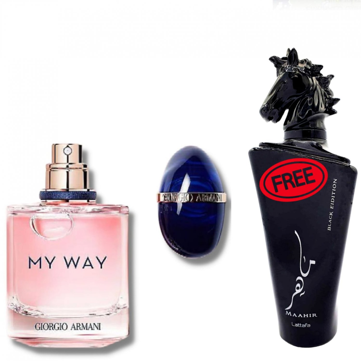 Giorgio Armani My Way perfume 90ml For Women Spray free Maahir Black ...