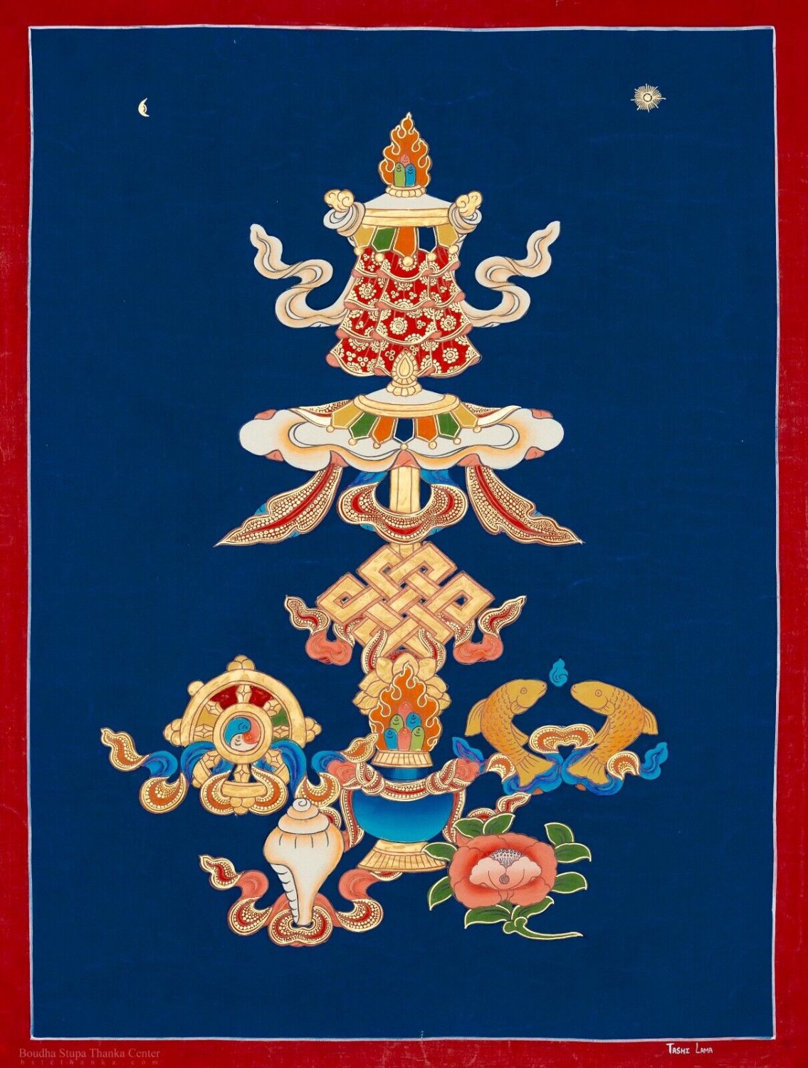 Sacred Tashi Take Thangka – Symbol of Auspicious Blessings and ...
