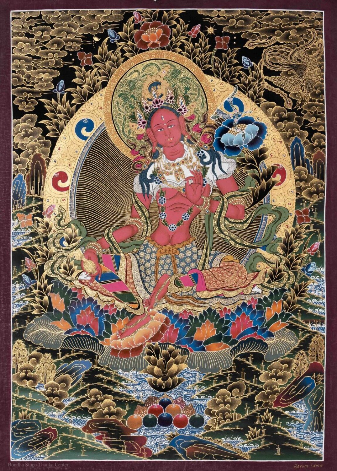 Original Red Tara Thangka: Art of Strength and Compassion | Hand-Made ...