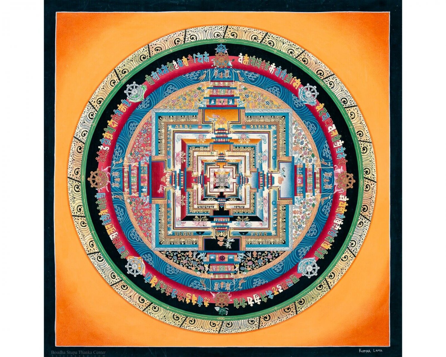 Buddhist Kalachakra Mandala – Intricate Art for Meditation & Focus - A93100