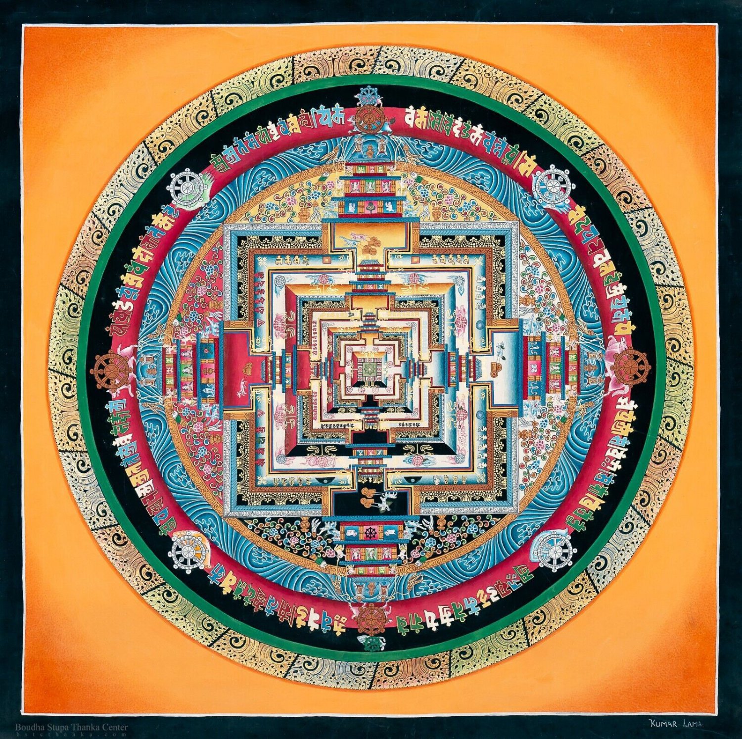 Detailed Kalachakra Mandala – Symbol of Universal Balance & Peace -A93093