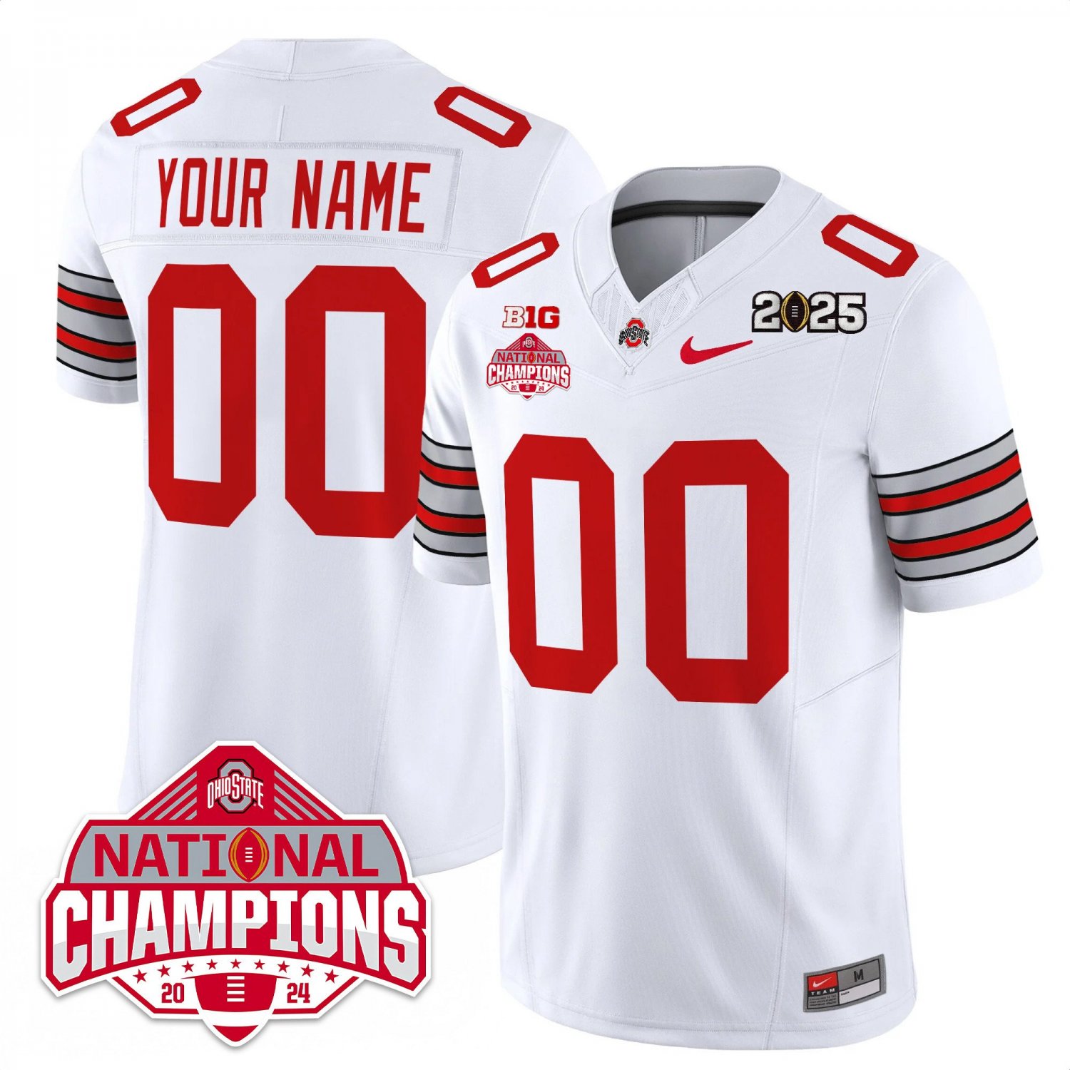 Custom Ohio State Jersey Heritage Stripe 2025 CFP Patch National ...