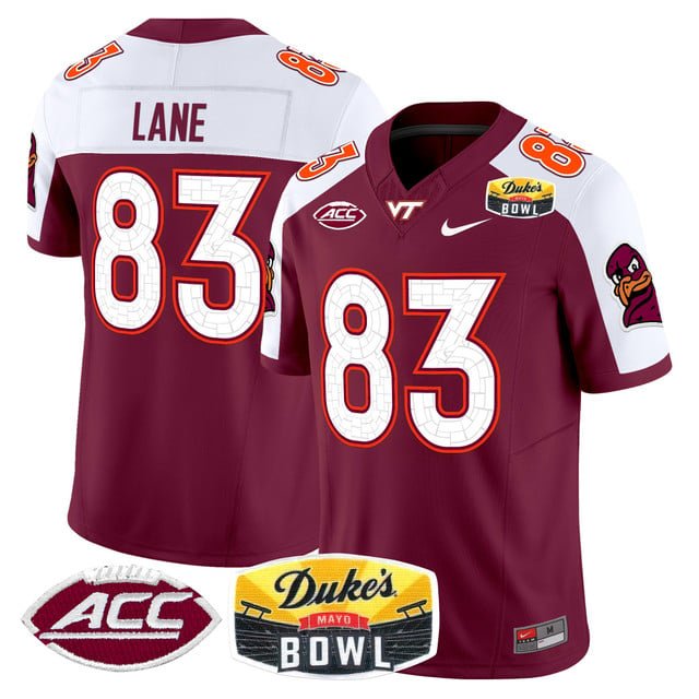 Jaylin Lane Jersey #83 Virginia Tech Hokies 2025 Duke's Mayo Bowl Patch ...