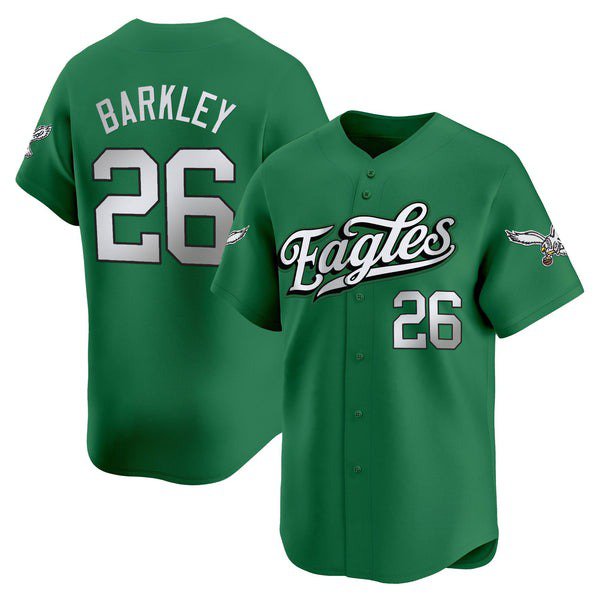 Saquon Barkley Jersey #26 Philadelphia Eagles 2025 Vapor Baseball Kelly Green - All Stitched