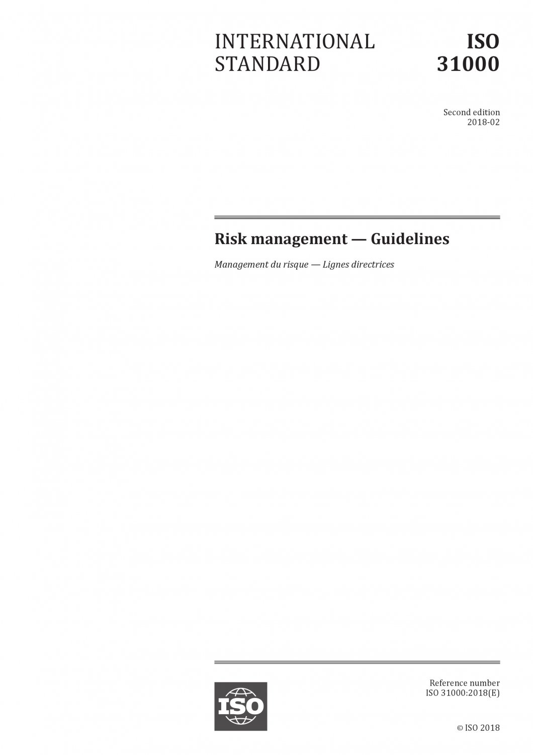 ISO 31000 - 2018 Risk Management Guidelines - International Standard ...