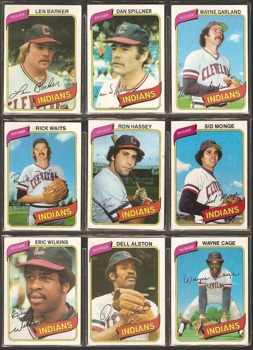 1980 TOPPS CLEVELAND INDIANS TEAM LOT 26 DIFF BOBBY BONDS HARGROVE ...
