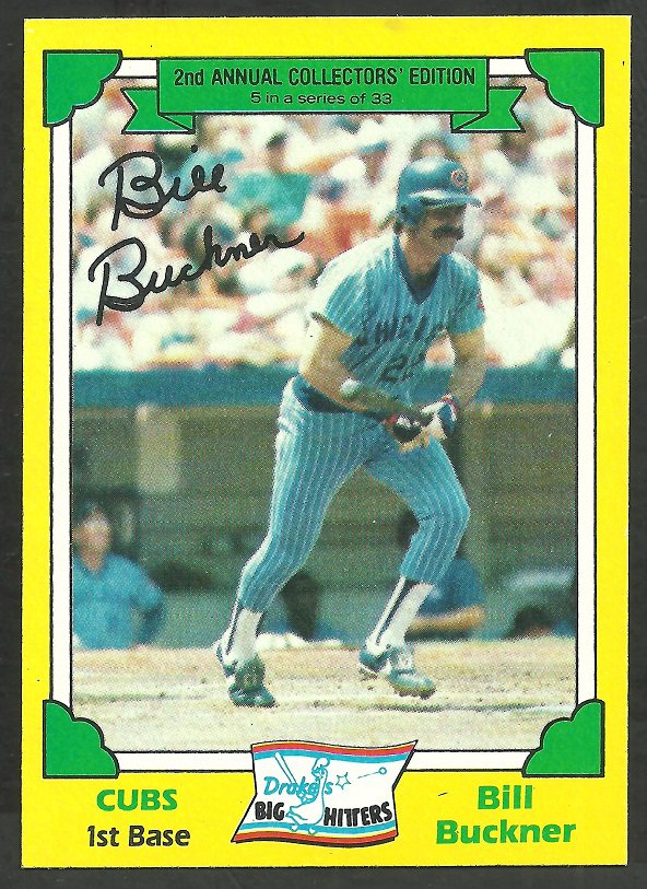 Chicago Cubs Bill Buckner 1982 Drakes Big Hitters Baseball Card 5 nr mt