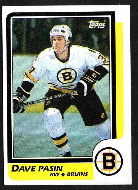 Boston Bruins Dave Pasin RC Rookie Card 1986 Topps Hockey Card #76 nr mt