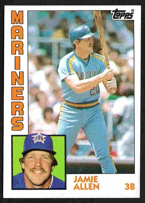 Seattle Mariners Jamie Allen RC Rookie Card 1984 Topps #744 nr mt