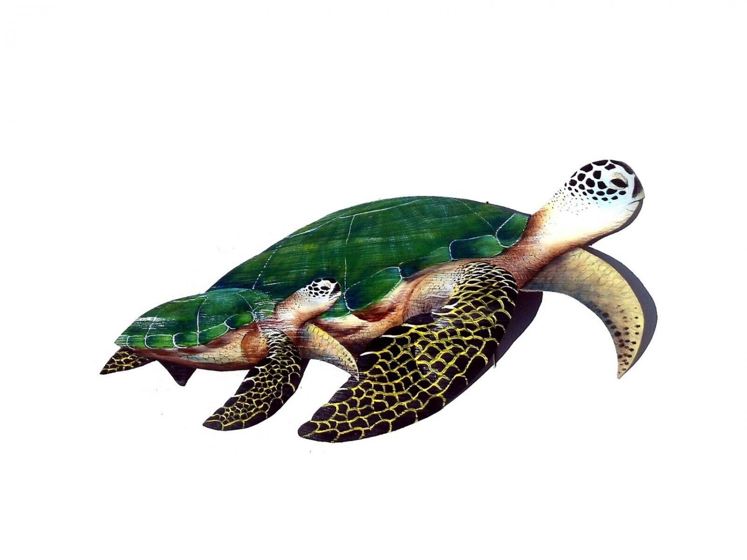 Sea Turtles hand painted and carved from Florida Palm tree frond turtle art