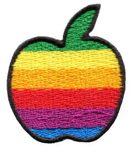 Apple gay lesbian pride rainbow flag retro LBGT applique iron-on patch ...