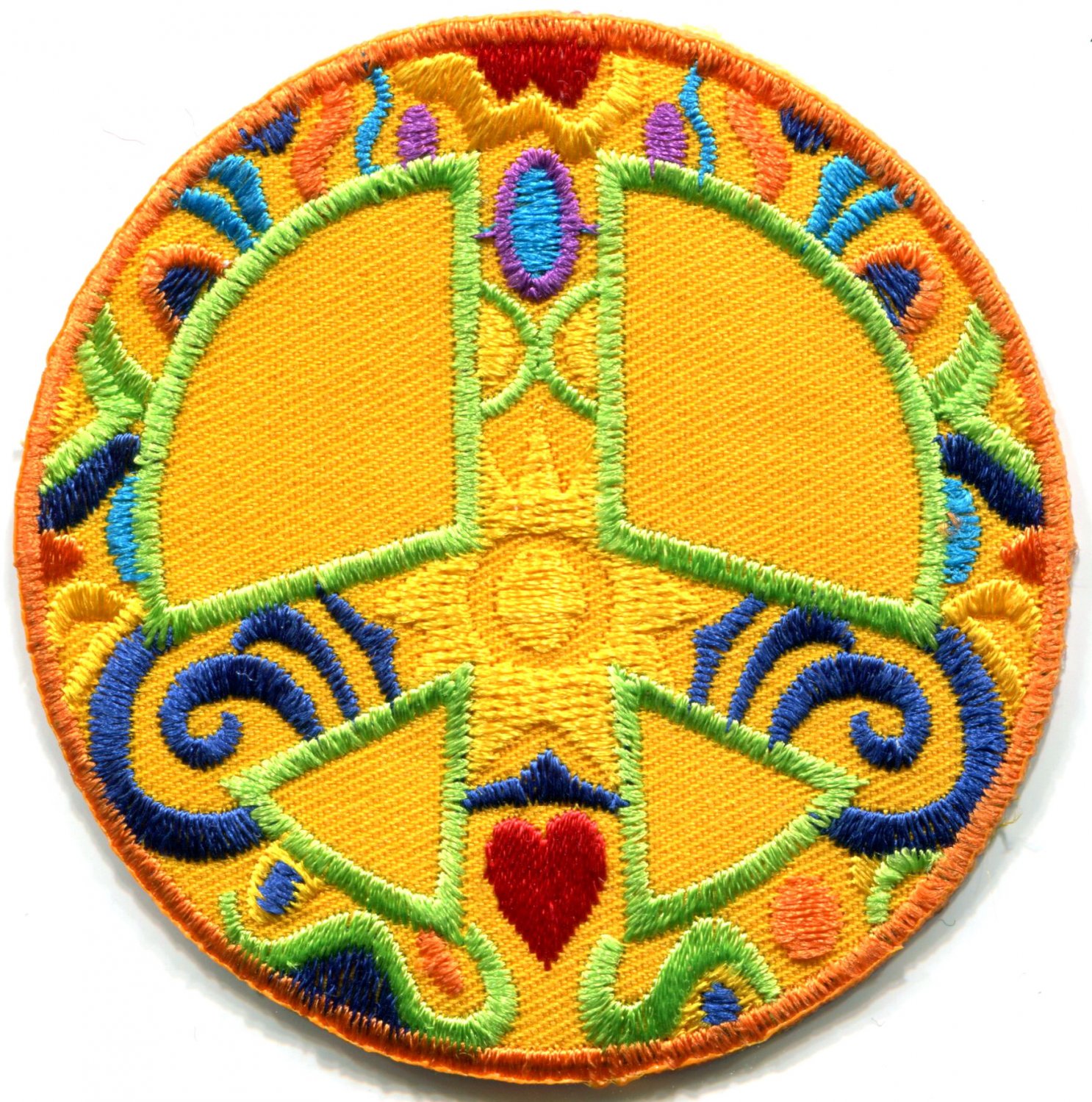 Peace sign hippie boho retro sixties flower power applique iron-on ...