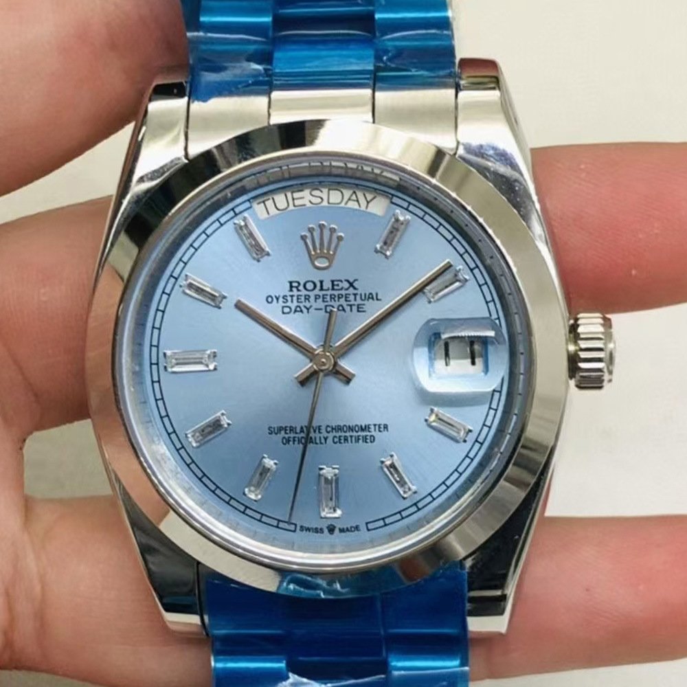 Light White Double Calendar Blue Stone Ding_Automatic Mechanical Watch ...