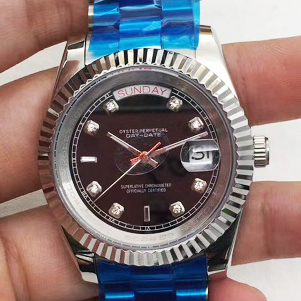 Enlarged Tooth White Double Calendar Black Stone_Automatic Mechanical ...