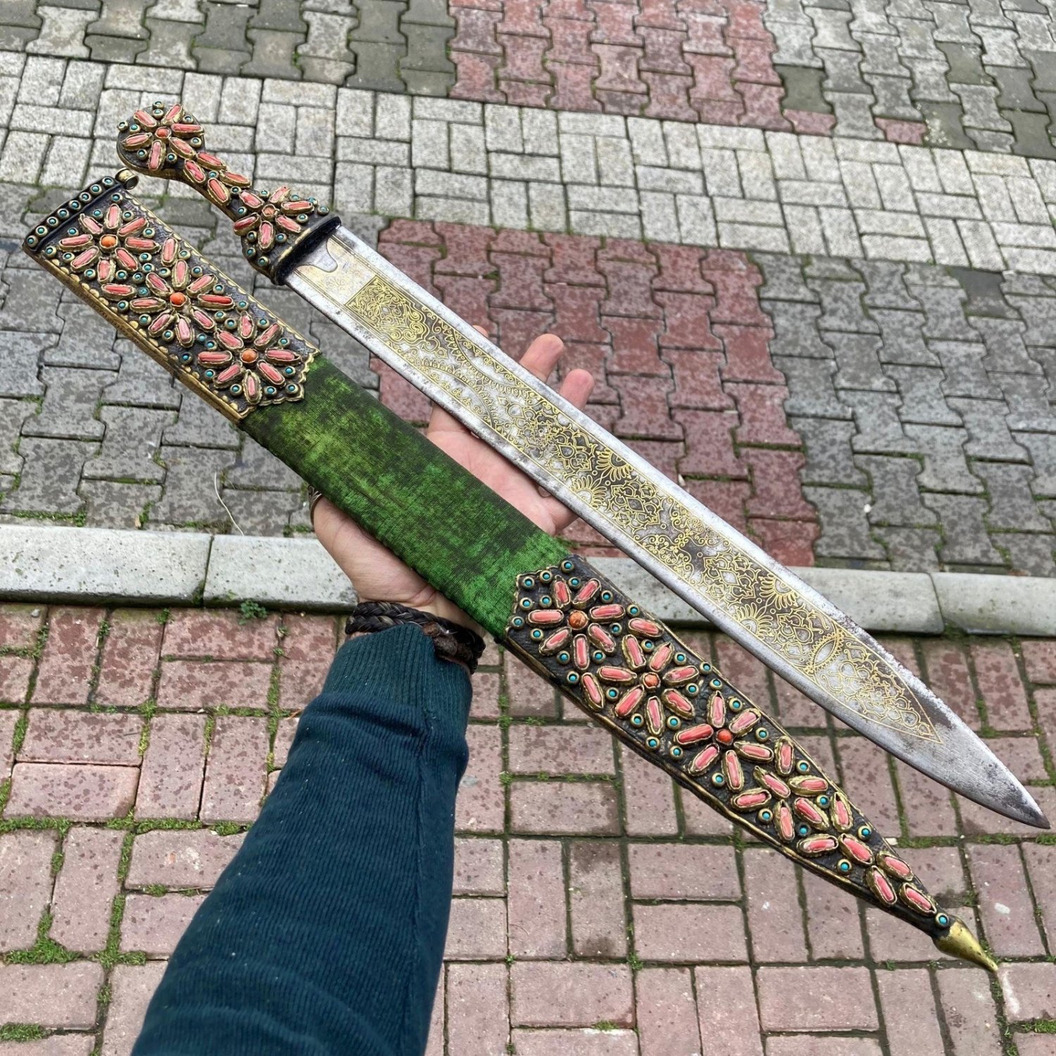 Circassian Kindjal With Coral Stone