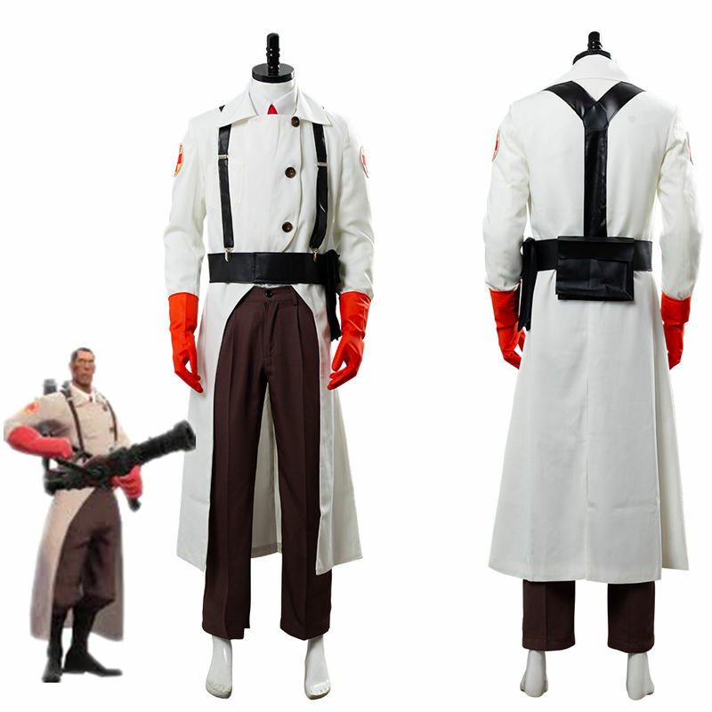 Team Fortress II 2 Medic Uniform Cosplay Costume Full Set Halloween