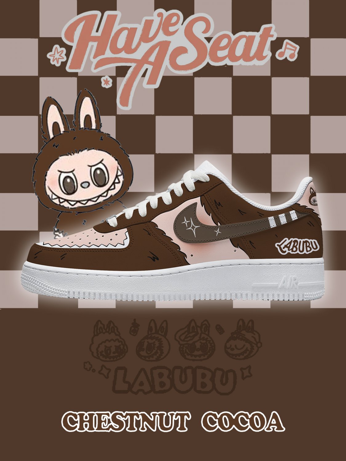 Labubu CHESTNUT COCOA CUSTOM SNEAKERS