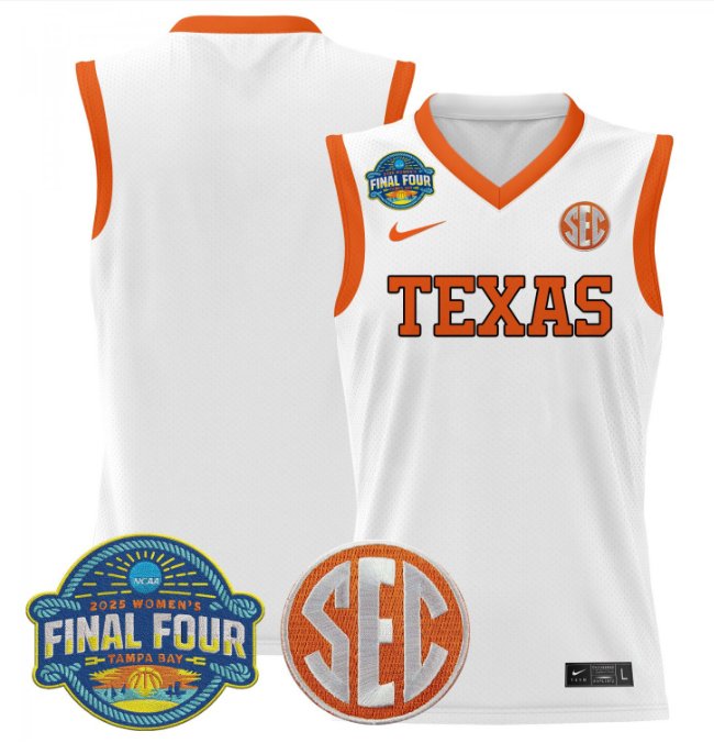 Team Jersey Texas Longhorns 2025 Sec Final Four Patch Stitched White