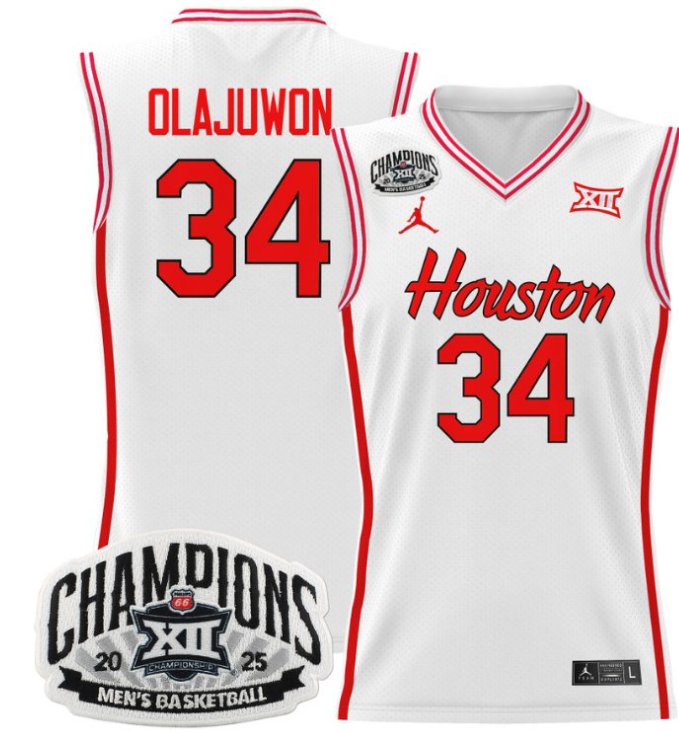 Hakeem Olajuwon Jersey #34 Houston Cougar 2025 Big 12 Champions White