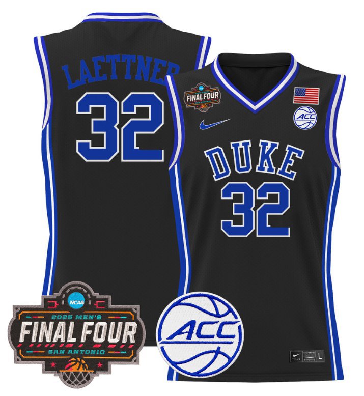 Christian Laettner #32 Duke Blue Devils 2025 Final Four Patch Black