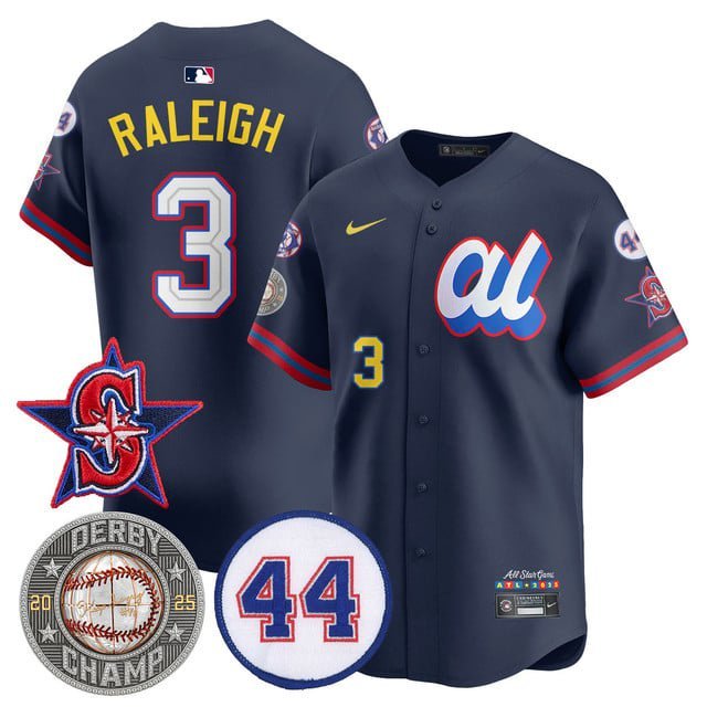 2026 Cal Raleigh #3 HRDERBY Champion AL All-Star Navy V2 - All Stitched