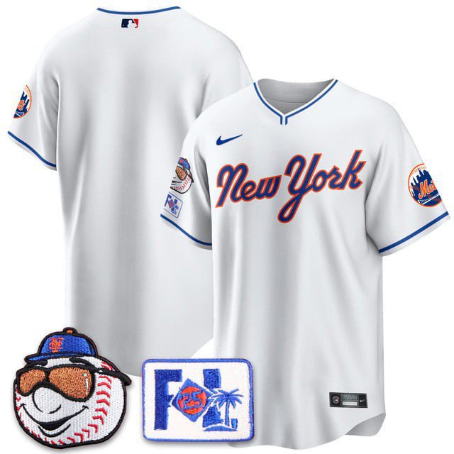 2026 New York Mets Blank Name Blue Road Spring Training White Stitched