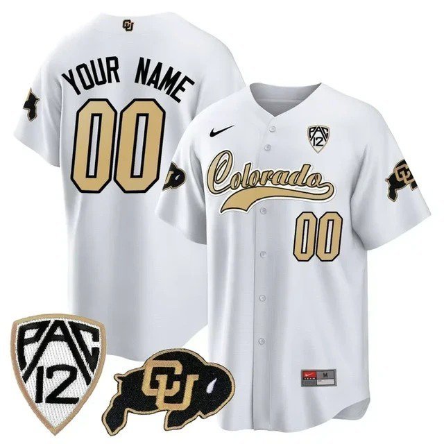 2026 Custom Colorado Buffaloes Name and Number Baseball White - All ...
