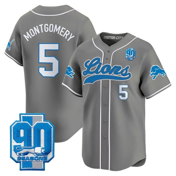2026 David Montgomery #5 Detroit Lions Vapor Baseball - All Stitched Gray