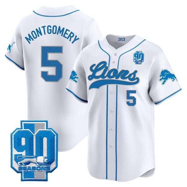 2026 David Montgomery #5 Detroit Lions Vapor Baseball - All Stitched White