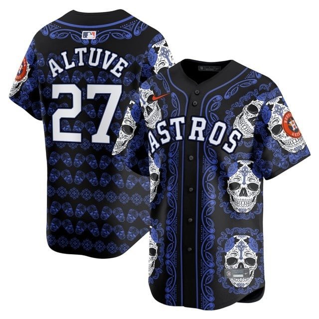 2026 Jose Altuve #27 Houston Astros Paisley Sugar Skull Vapor Premier ...