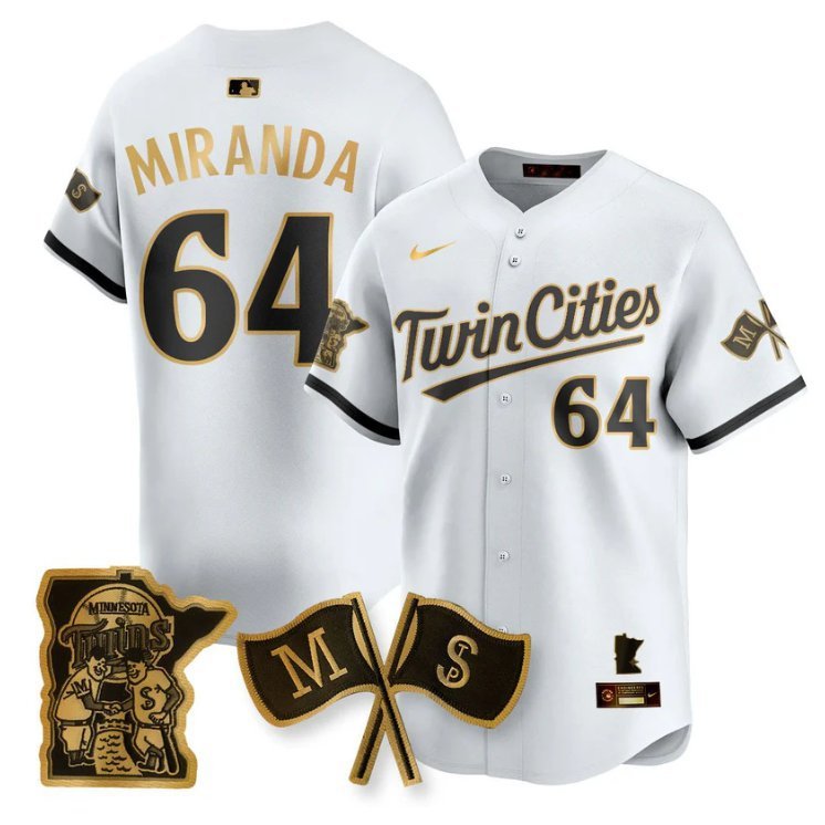 2026 Jose Miranda #64 Minnesota Twins Alternate Limited Stitched White Gold
