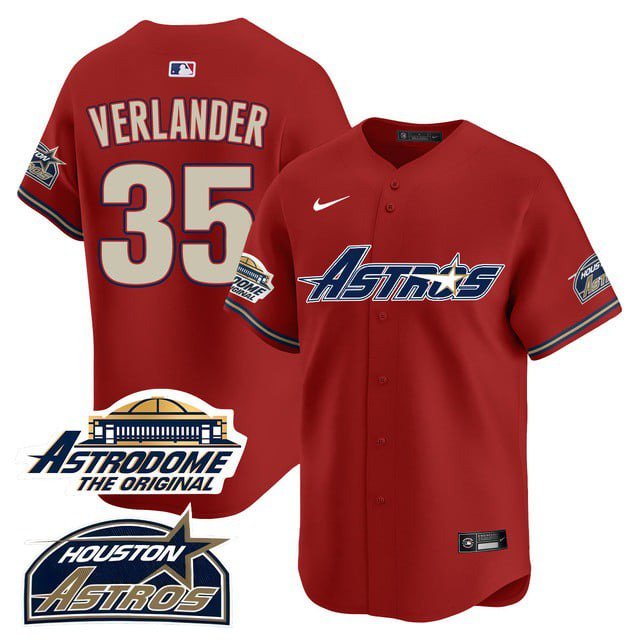 2026 Justin Verlander #35 Houston Astros Throwback N1 Red 25 Years Of ...