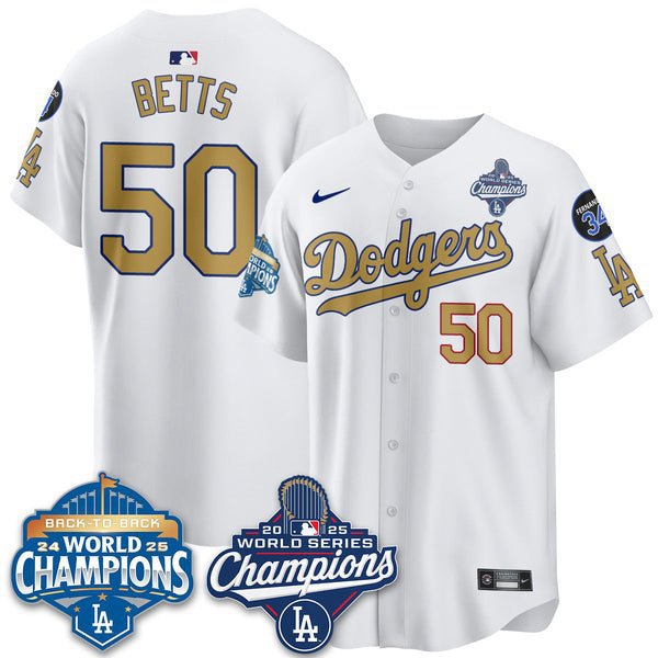 2026 Mookie Betts #50 Los Angeles Dodgers World Series Champions ...