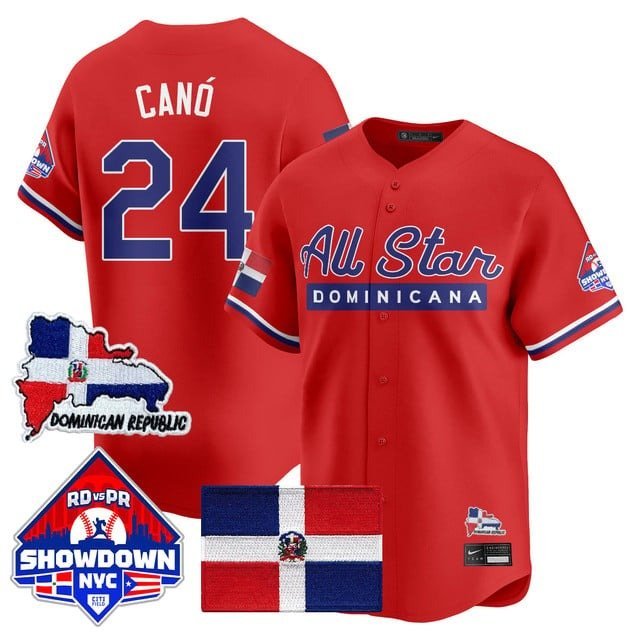 2026 Robinson Canó #24 Dominican Republic Baseball All-Star Stitched Red