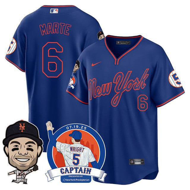 2026 Starling Marte #6 New York Mets David Wright Mets Legend Royal ...
