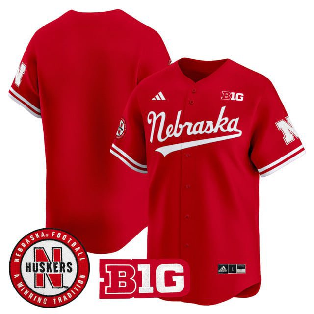2026 Team Nebraska Cornhuskers Vapor Baseball Scarlet - All Stitched