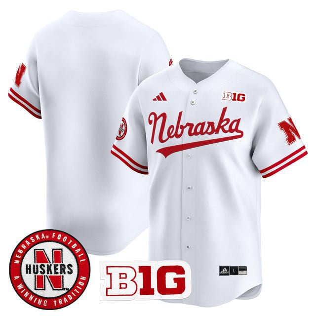 2026 Team Nebraska Cornhuskers Vapor Baseball White - All Stitched