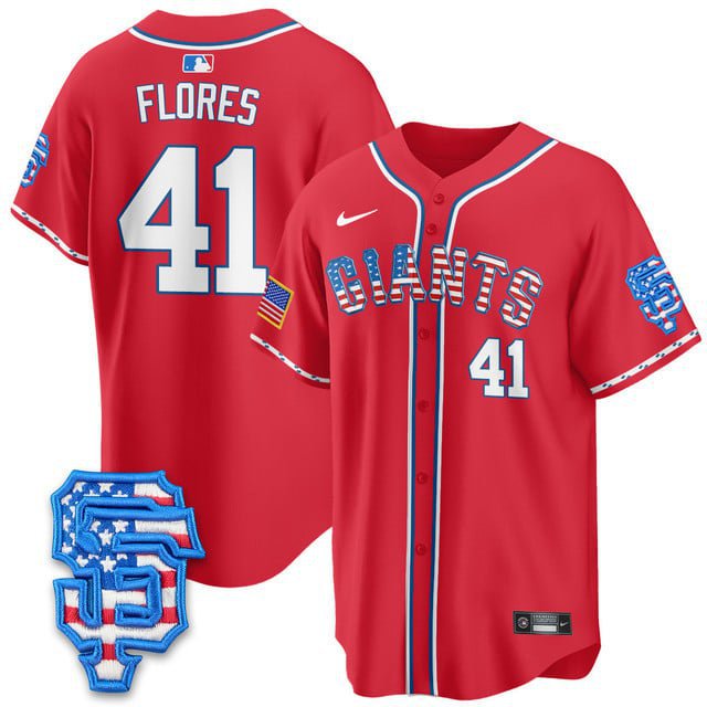 2026 Wilmer Flores #41 San Francisco Giants Fourth of July Red - All ...