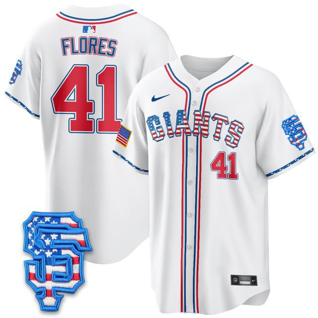 2026 Wilmer Flores #41 San Francisco Giants Fourth of July White - All ...