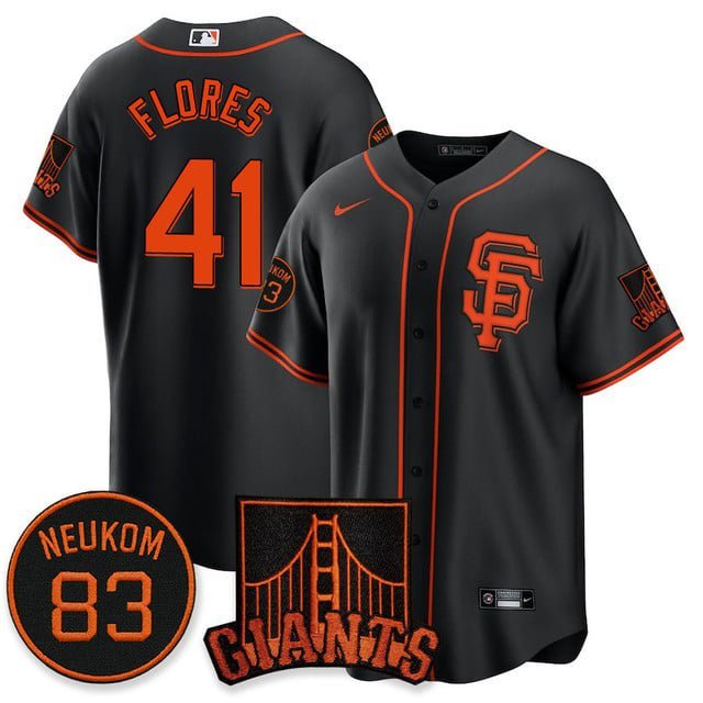 2026 Wilmer Flores #41 San Francisco Giants Bill Neukom Memorial Black ...