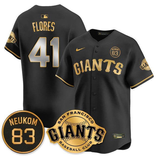 2026 Wilmer Flores #41 San Francisco Giants Bill Neukom Memorial Black ...
