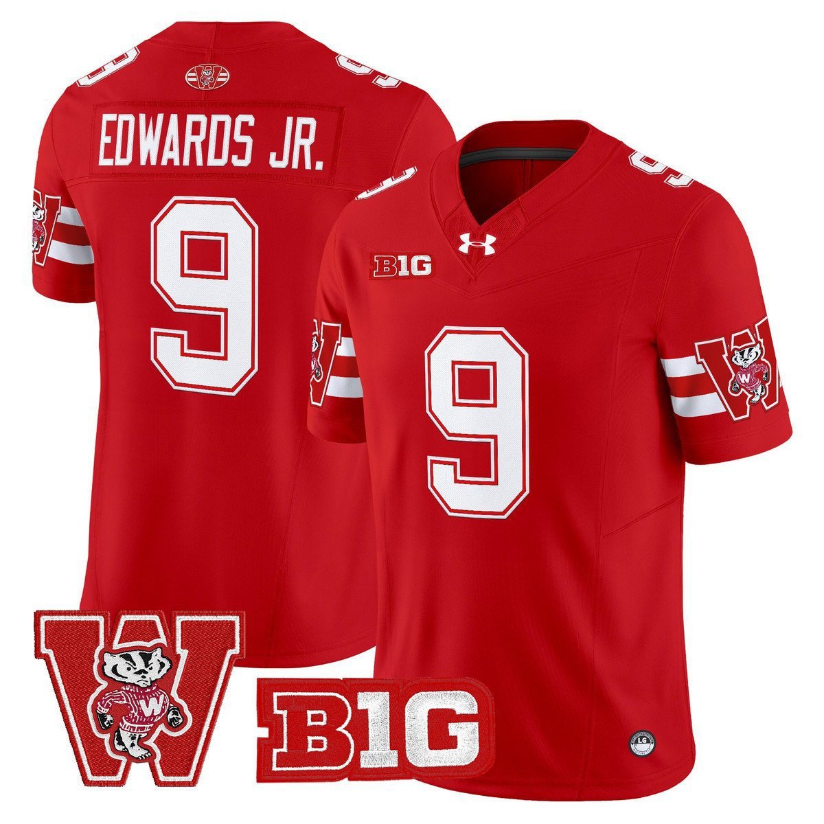 2026 Billy Edwards Jr. #9 Wisconsin Badgers Throwback Vapor Limited ...