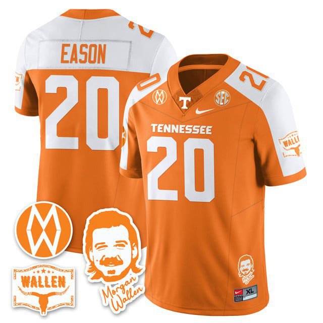 2026 Bryson Eason #20 Tennessee Volunteers Morgan Wallen Stitched ...