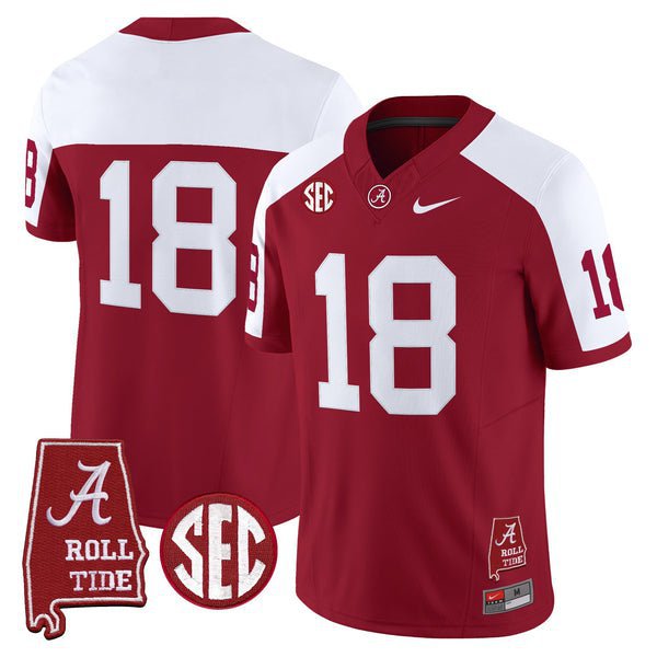 2026 Crimson #18 Alabama Crimson Tide Throwback Alabama Map All ...