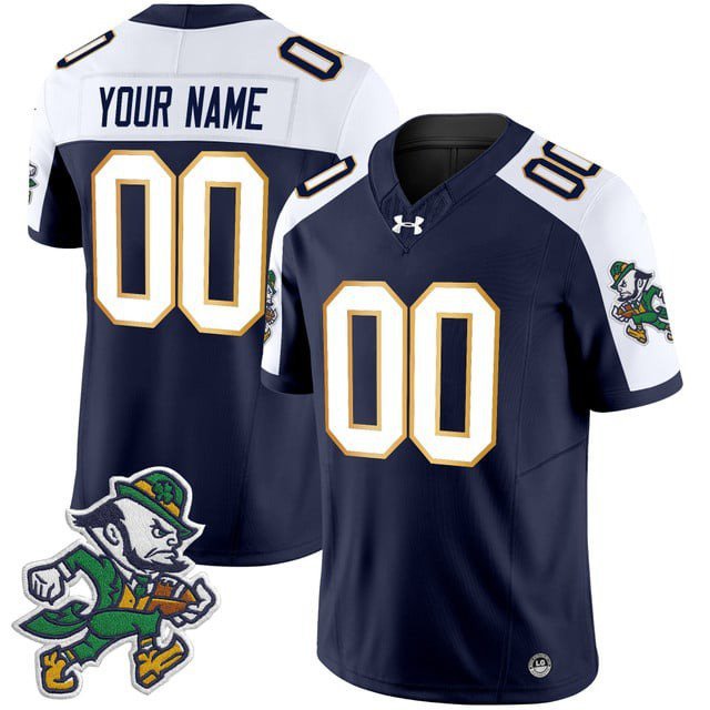 2026 Custom Notre Dame Fighting Irish Gridiron Leprechaun Edition Navy ...