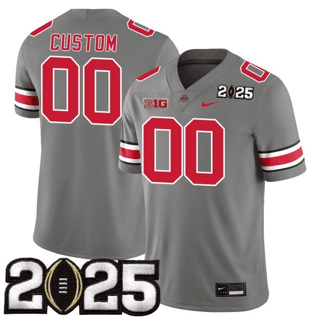 2026 Custom Ohio State Buckeyes Name and Number CFP Final Patch Gray ...